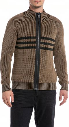 Replay Herren Strickjacke aus Baumwolle, Light Mud 569 (Braun), XL