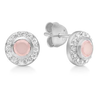 Frk. Lisberg Femme, Accessoires, Gris, Taille: ONE Size Boucles doreilles en argent rose
