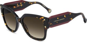 Carolina Herrera Femme, Accessoires, Brun, Taille: 55 MM Lunettes de soleil carr&eacute;es