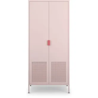 DRAWER Armoire 2 portes en m&eacute;tal H180cm - Rose blush - Adel