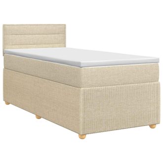 vidaXL Letto Box Spring Con Materasso Crema 100 X 200 Cm Tessuto Vidaxl
