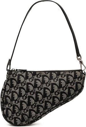 Dior 2002 mini Diorissimo Pochette Schultertasche aus Canvas - Schwarz