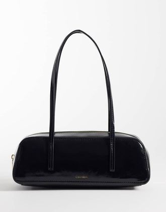 Calvin Klein Balletto - Sac brillant &agrave; logo m&eacute;tallis&eacute; - Noir