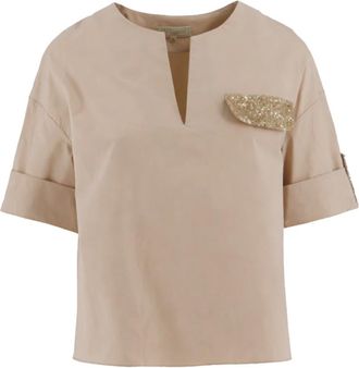 Antonelli Femme, Blouses et Chemises, Beige, Taille: 48 FR Beatrice Blouse