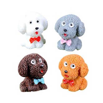 Vosarea Mini Landschaft Ornament Tier Hund Garten Skulptur 4 St&uuml;ck