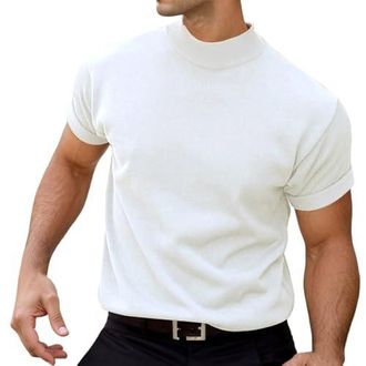 Generic T-shirt pour homme T-shirts d&eacute;contract&eacute;s slim fit pour homme pour la vie quotidienne. &Eacute;l&eacute;gant et polyvalent. pour la saison printani&egrave;re. Jeans., Blanc