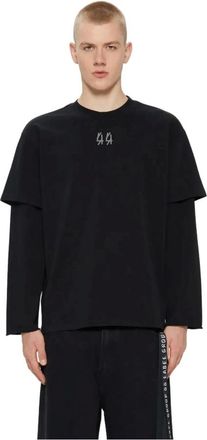 44 Label Group Homme, Tops, Noir, Taille: M Double Sleeve T-Shirt