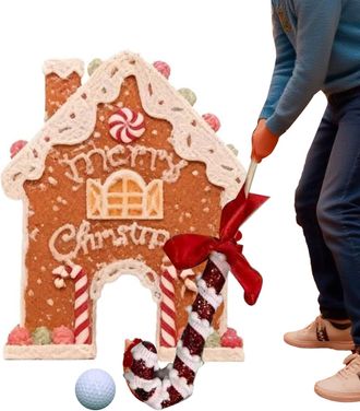 Generico Lebkuchentor - Golfspiel f&uuml;r den Au&szlig;enbereich | Lebkuchen-Golfspiel: Dekorationen, lustiges Lachspielzeug, Karamellst&auml;bchen, B&auml;lle, H&auml;user