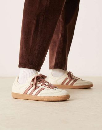 adidas Originals Samba OG - Baskets - Cr&egrave;me/marron clair-Blanc