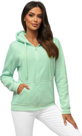 OZONEE Damen Kapuzenpullover Sweatjacke Sweatshirt Farbvarianten Kapuzenjacke Kapuzenpulli Langarm Kapuze Hoodie Sport Style Casual Fitness Basic Training 77