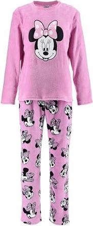 Disney Minnie Mouse, Pyjama Long Femme (FR/ES, Alpha/Lettres, TG, Taille Normale, Taille Normale, Rose Clair)