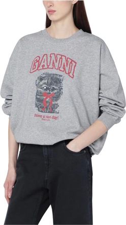 Ganni Femme, Sweatshirts et sweats &agrave; capuche, Gris, Taille: 38 FR SweaT-shirts