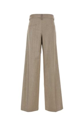 Brunello Cucinelli Gold Stretch Blend Trousers - Beige