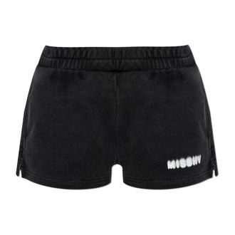 Misbhv Misbhv, Femme, Shorts, Noir, Taille: 42 FR Mini-short en coton avec logo