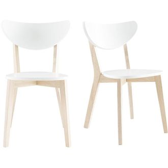 Miliboo Design-Holzstuhl mit Wei&szlig; LEENA (2 Stck.)