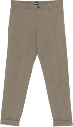 HUGO BOSS Homme, Pantalons, Vert, Taille: W33 L34 Pantalon de ville en twill coupe ajust&eacute;e