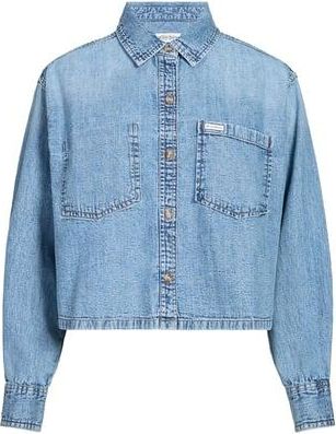 Guess kurzes Hemd mit langen Ärmeln - blau