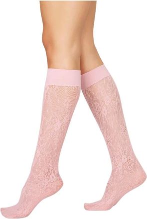 Swedish Stockings Femme, Sous-v&ecirc;tements, Rose, Taille: ONE Size Rosa Lace Knee-Highs