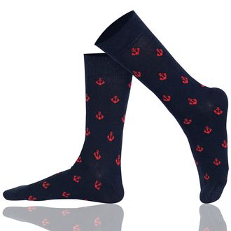 MySocks Unisex Kn&ouml;chelsocken Marine rot Anker