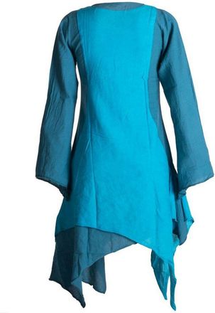 vishes Midikleid Lang&auml;rmliges Lagenlook Kleid handgewebte Baumwolle Ethno, Hippie, Boho, Goa style