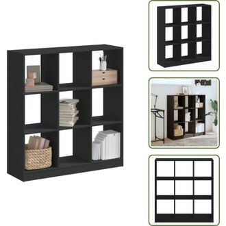 vidaXL Vidaxl - B&uuml;cherregal Schwarz 102x32x108 cm Holzwerkstoff - BucheRegal - Holzregal - Wohnraumorganisation - Aufbewahrungsl&ouml;sung - Schwarz