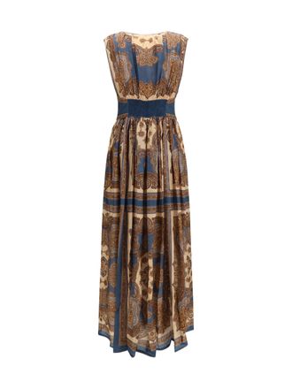 Zimmermann Womens Mahon Long Dress Dark Blue Paisley Silk