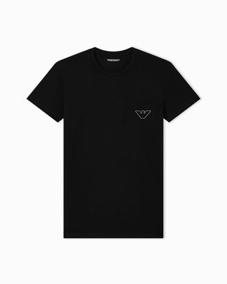 Emporio Armani Herren Megalogo T-Shirt, Schwarz, L