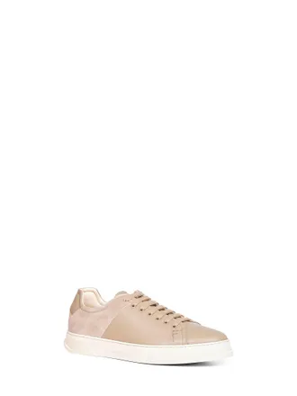 Ferragamo Mens Leather And Suede Low-Top Sneakers Beige Calf (bos Taurus) Trainers