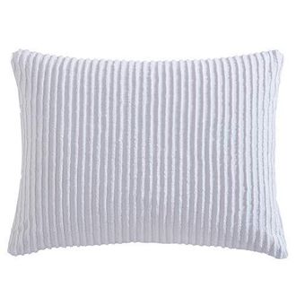 Beatrice Home Fashions Channel Chenille Pillow Sham, Standard, White