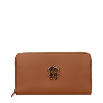 Roberto Cavalli Femmes Portefeuille Cuir Marron
