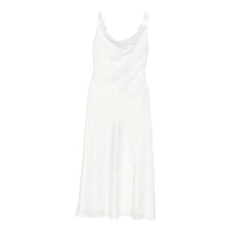 Rotate Rotate Birger Christensen, Femme, Robes, Blanc, Taille: 36 FR Robe Longue Fleurie Jacquard Int&eacute;gral