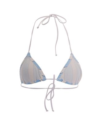 MC2 Saint Barth Womens Bikini Top Leah Blue Stripes Polyamide One-Pieces