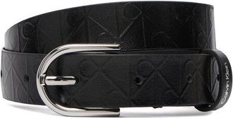 Calvin Klein Dameng&uuml;rtel Round Buckle Debossed LV04F7143G Schwarz
