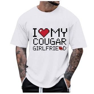 Generic T-shirt imprim&eacute; &agrave; manches courtes pour homme avec inscription &laquo; 2026 Valentines Day I Loved My Girlfriend &raquo;, blanc, XXL