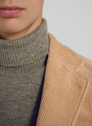 Fursac Veste en velours c&ocirc;tel&eacute; beige - Taille 52 - Homme