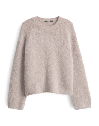 someday Damen Pullover | TAYANA Loose Strickpullover aus haarigem Alpakamix Pale Greige Melange, 42