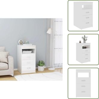 vidaXL Armoire &agrave; tiroirs Blanc 40x50x76 cm Bois ding&eacute;nierie - Meuble De Rangement - Armoire Blanche - Commode Tiroir - Meuble Compact - Rangement Maison