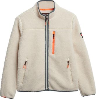 Superdry Damen Outdoor Sherpa-Fleecejacke Ecru 34
