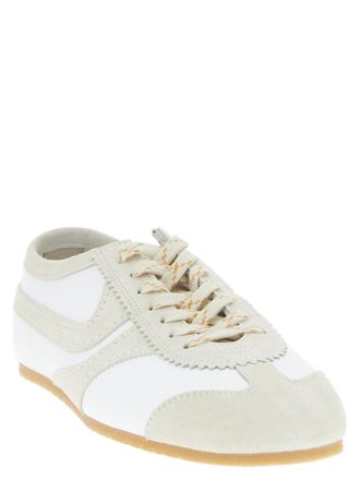 Dries Van Noten Leather and Suede Colorblock Sneaker - Cream