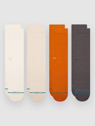 Stance Icon Crew 4 Pack Socks &agrave; motifs