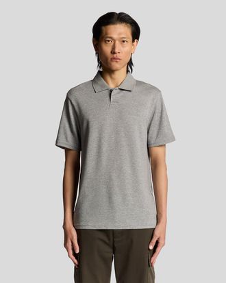 Lyle & Scott Interlock-Poloshirt mit Textlogo - Grau