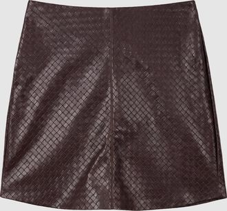 Jeanne Vouland Jupe Courte Rogg Simili Chocolat
