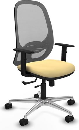 Piqueras y Crespo Schreibtisch mit 1D-Armen, h&ouml;henverstellbare Lendenwirbelst&uuml;tze, ausgestattet mit Syncro/Translack und Schneidschaum, mit Rollen von 65 mm, Nylon, Gra