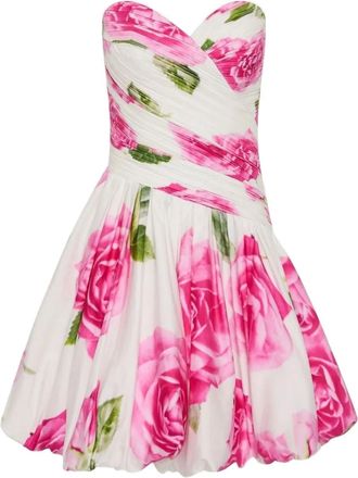 Aje robe-bustier Olea à fleurs - Blanc