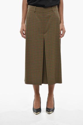 Saint Laurent Weite Shorts aus Wolle mit Hahnentrittmuster Saint Laurent