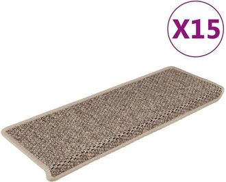 vidaXL Treppenmatten Selbstklebend Sisal 15 Stk. 65x21x4cm Dunkelbeige - Vidaxl