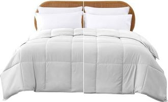 Modern Threads Amrapur Overseas G&auml;nsedaunen-Steppdecke, Alternative Mikrofaser, gesteppt wendbar Full/Queen wei&szlig;/wei&szlig;