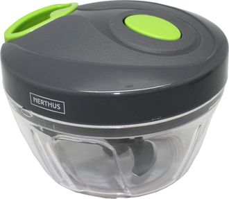 Nerthus Kitchenware FIH 326 Gemüse-Zerkleinerer, PP, ABS und SS, grau und grün, 13 x 13 x 10 cm