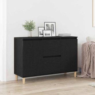 vidaXL Buffet avec tiroir Noir 101 x 35 x 60 cm Bois ding&eacute;nierie Vidaxl