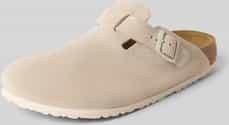 Birkenstock Slides aus Leder mit Dornschlie&szlig;e Modell BOSTON